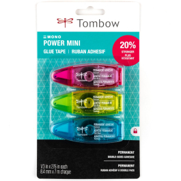 Tombow Power Mini Glue Tape 3-Pack | Permanent Adhesive Tape Runners