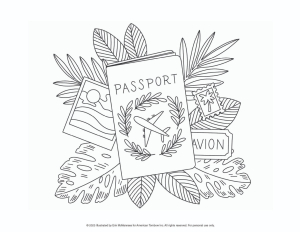 passport cover coloring pages